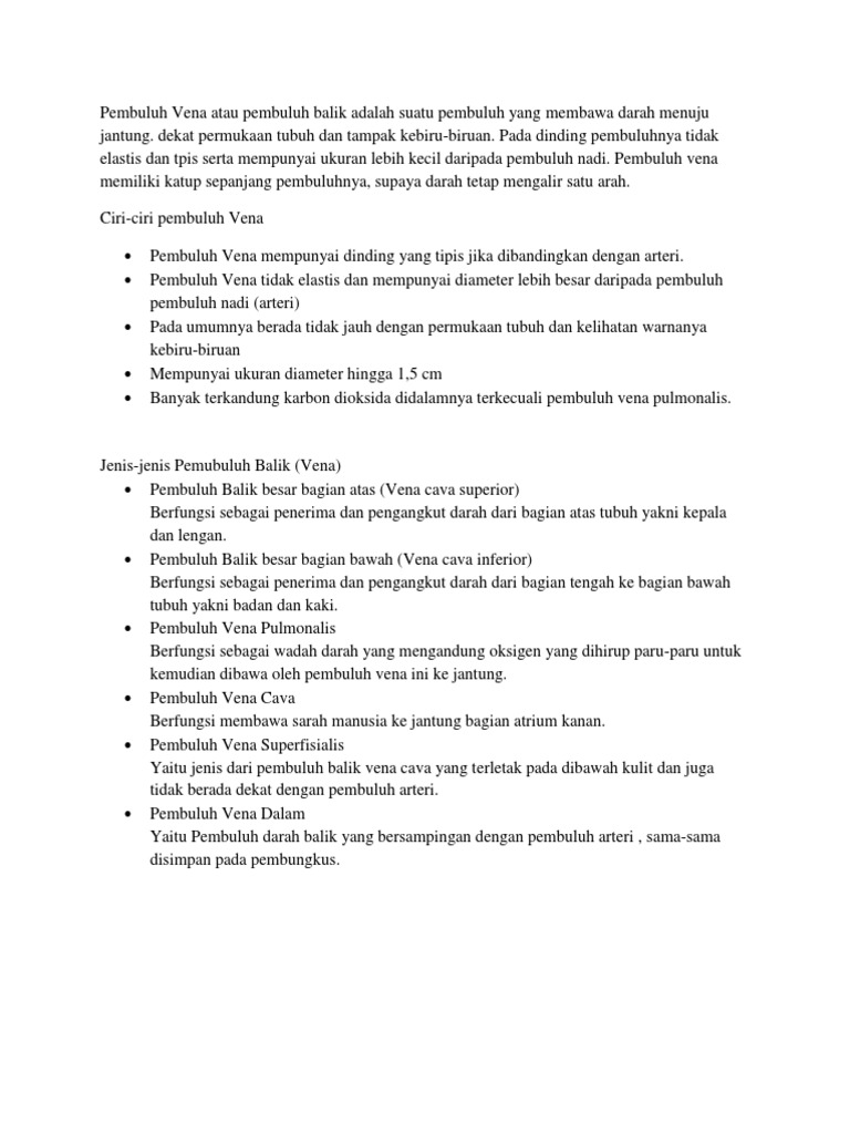 Ciri dan Jenis Pembuluh Vena | PDF | Perjalanan | Puisi
