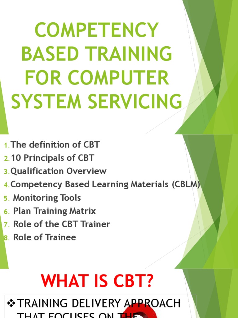 Competency-Based Training for Computer System Servicing: A Guide to ...