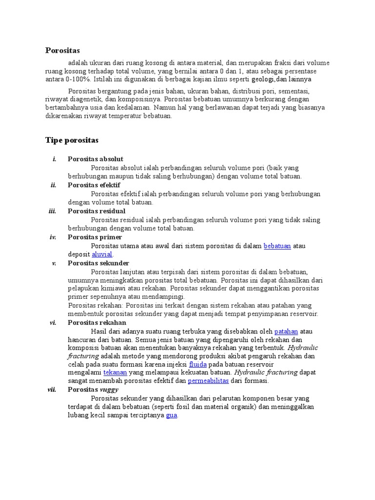 Porositas | PDF | Sains & Matematika
