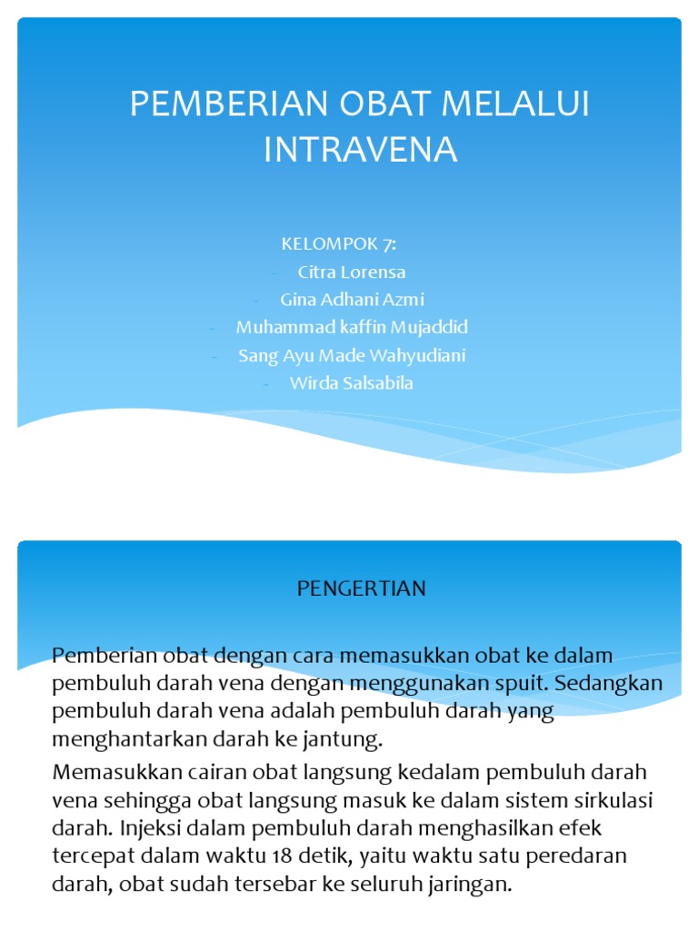 Pemberian Obat Intravena: Panduan Lengkap | PDF | Pengembangan Diri ...