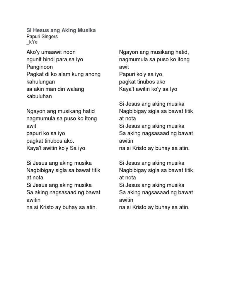 Si Hesus Ang Aking Musika | PDF