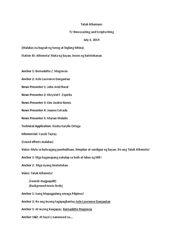 Filipino Radio Broadcasting Script | PDF