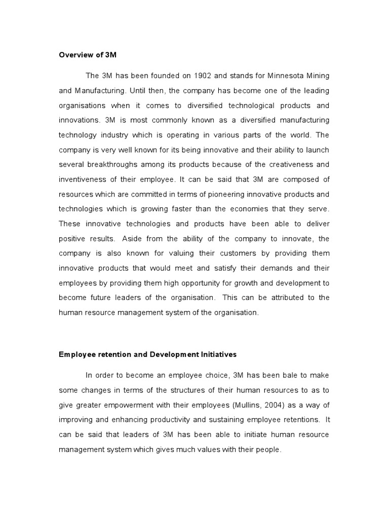 Overview of 3M The 3M Has Been Founded On 1902 and Stands For Minnesota ...