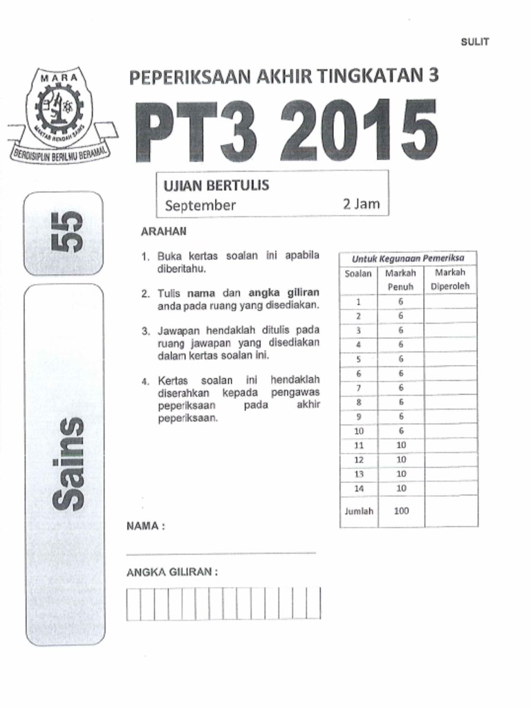 Science Form 3 PT3 | PDF