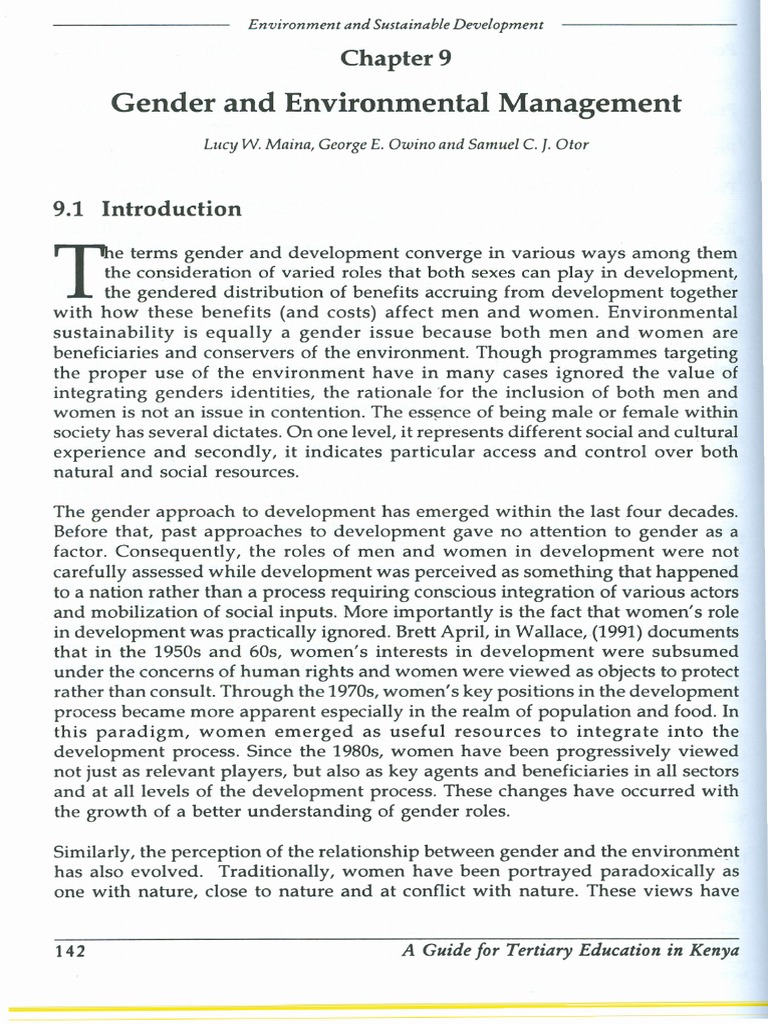 Gender and Environmental Management... | PDF | Gender | Gender Studies