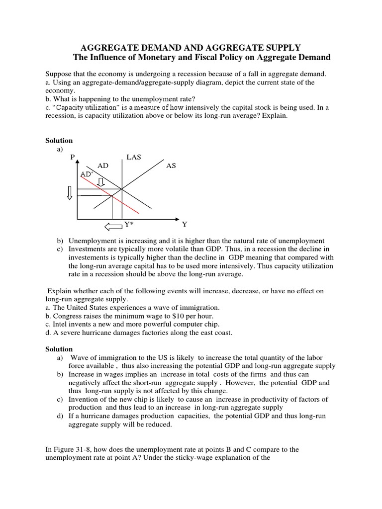 Aggregate Demand and Supply Analysis | PDF | Aggregate Demand ...