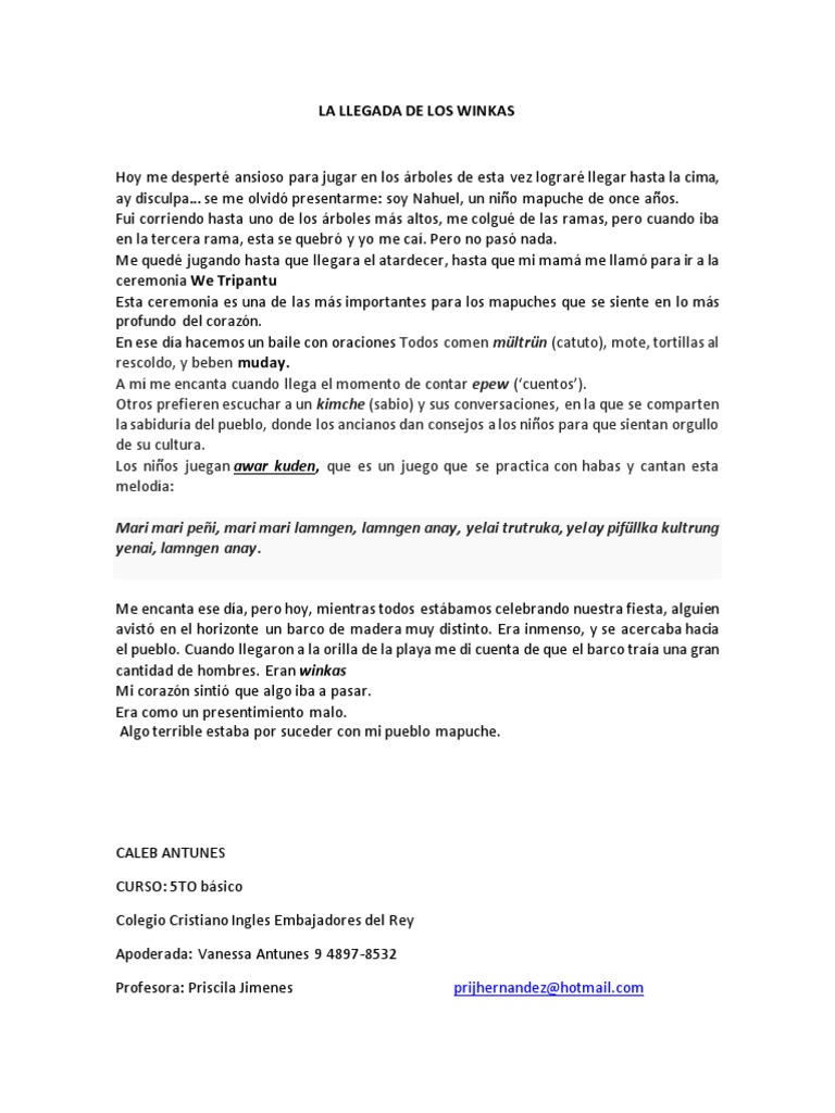 La Llegada de Los Winkas | PDF