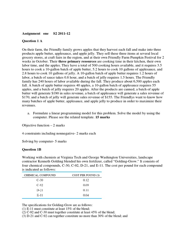 1 Assignment 1 LP and Simulation | PDF | Mathematical Optimization | Inventory