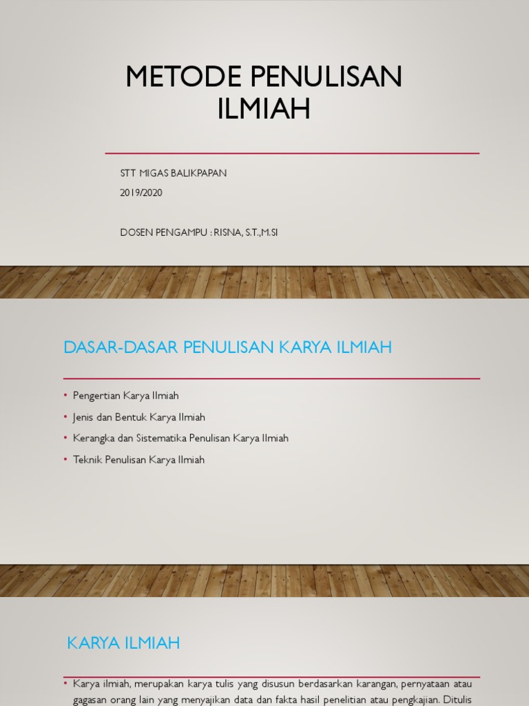 Metode Penulisan Ilmiah | PDF