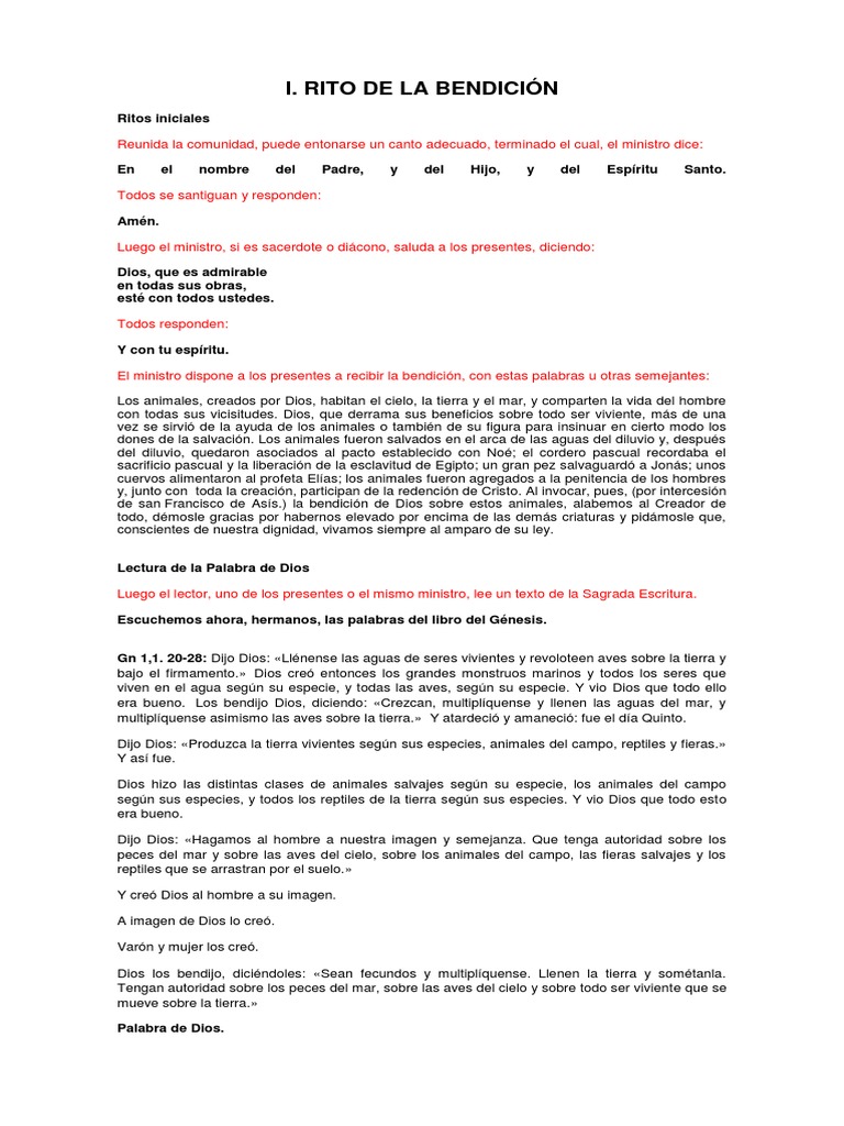 Rito de Bendición Animales | PDF | Mito de la inundación | Sacerdote