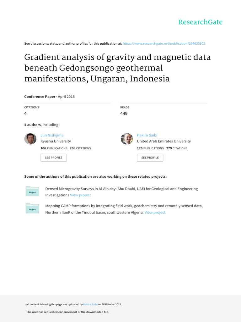 Horizontal Gradient Analysis For Gravity N Magnetic Data | PDF ...