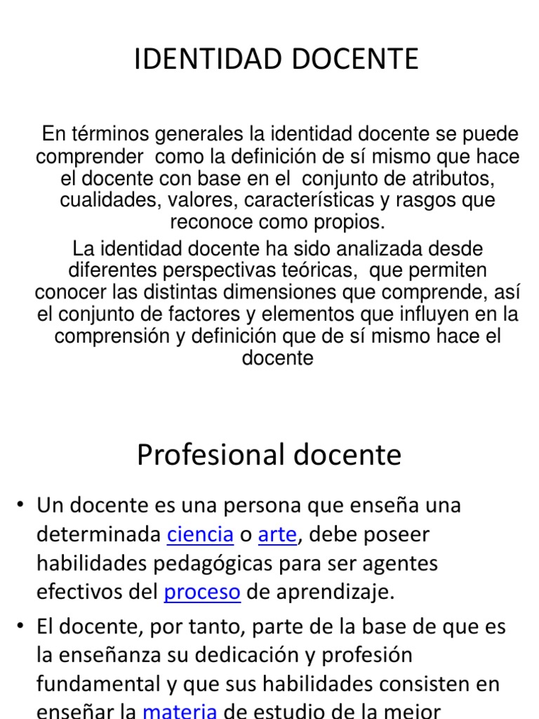 Identidad Docente | PDF