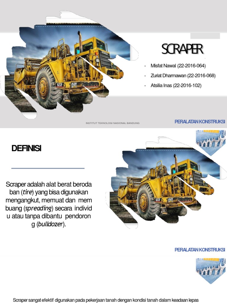 Peralatan Konstruksi - Alat Berat Scraper | PDF