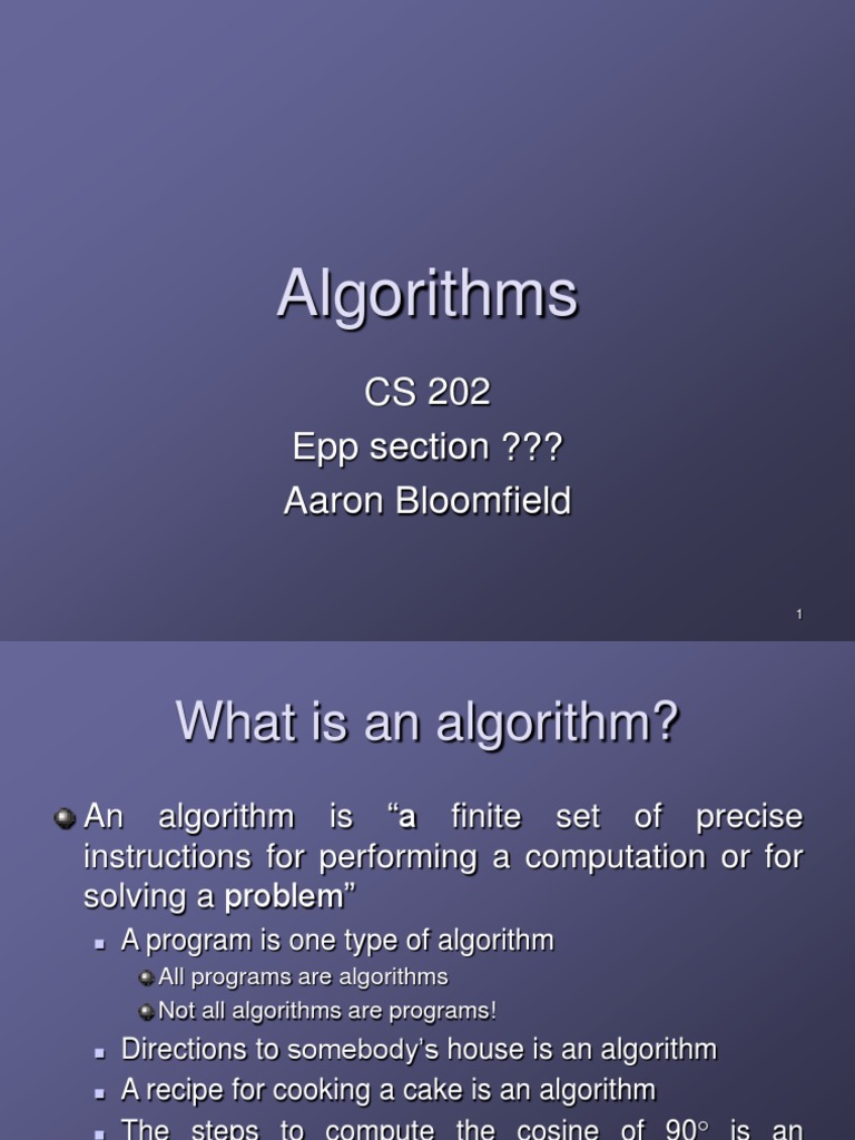 Algorithms: CS 202 Epp Section ??? Aaron Bloomfield | PDF | Discrete Mathematics | Mathematical ...