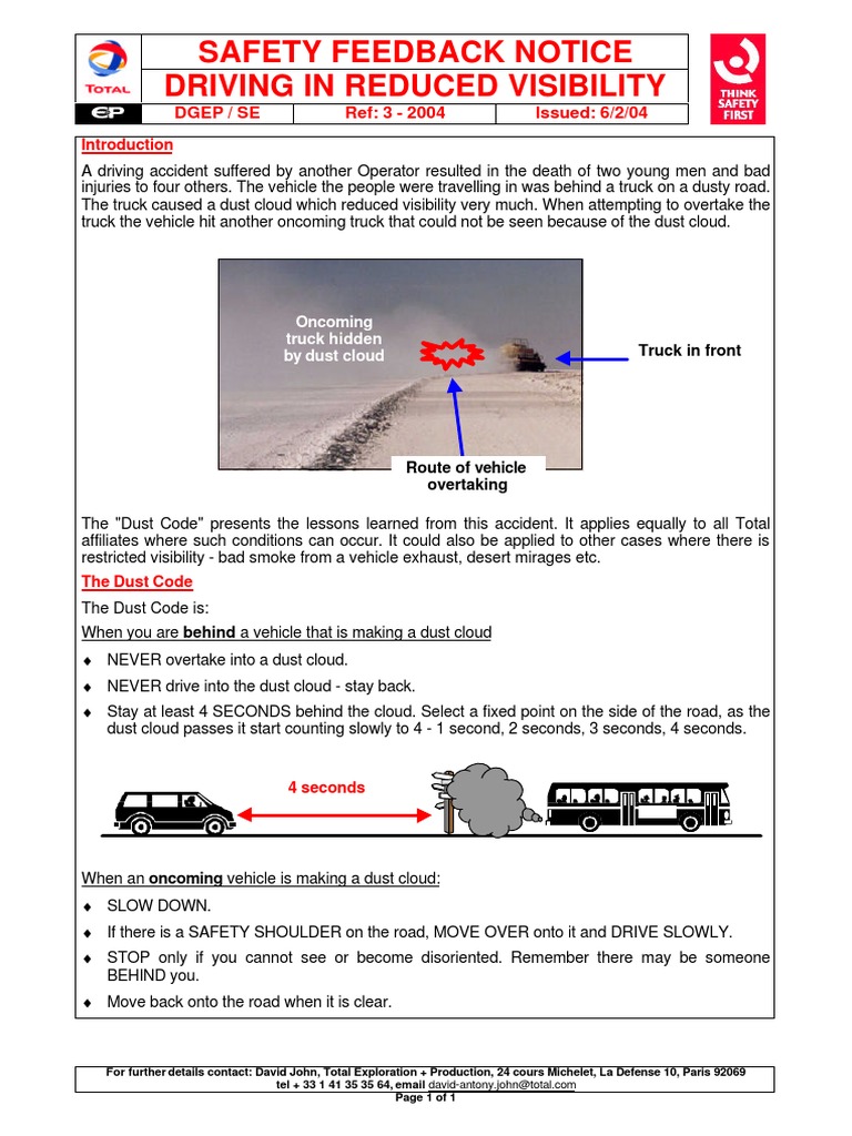 Driving in Reduced Visibility | PDF