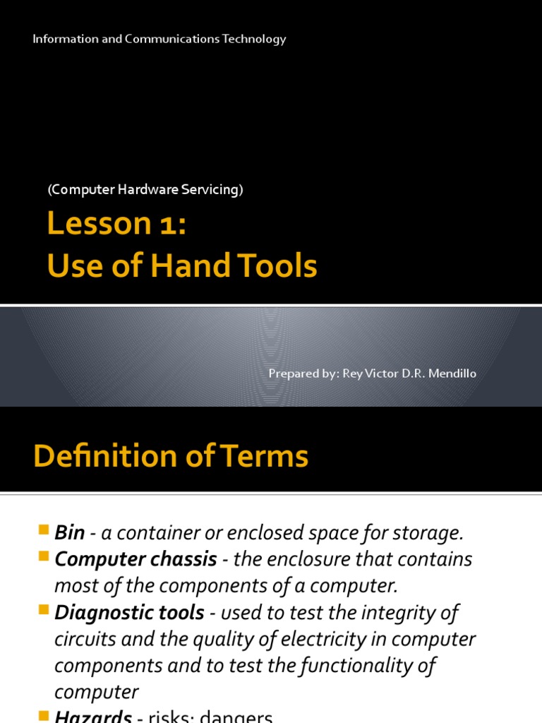 Lesson 1: Use of Hand Tools: (Computer Hardware Servicing) | PDF ...