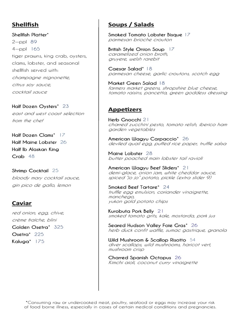 Gordon Ramsay Steak and Dinner Menu | PDF | Beef | Steak