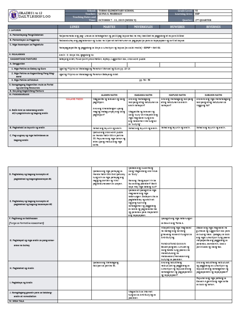 DLL Esp 6 q2 w9 Edited | PDF