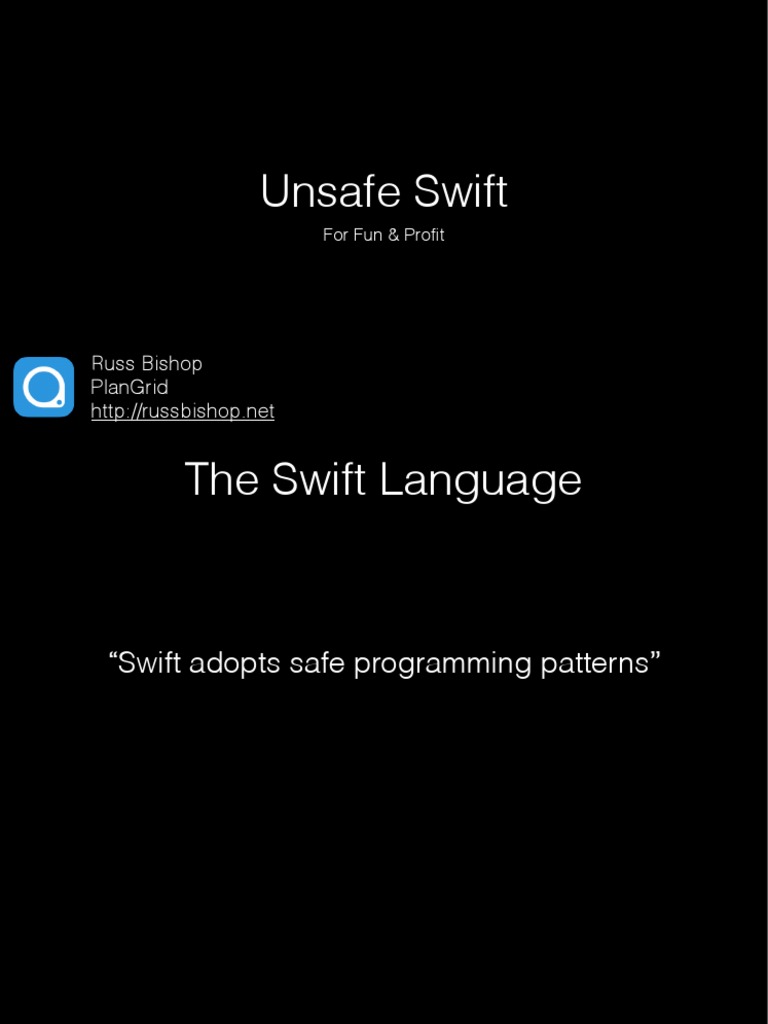 Unsafe Swift Pdf Swift Programming Language Pointer Computer Programming