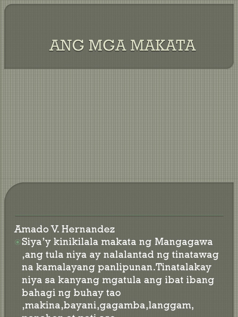 Ang Mga Makata | PDF