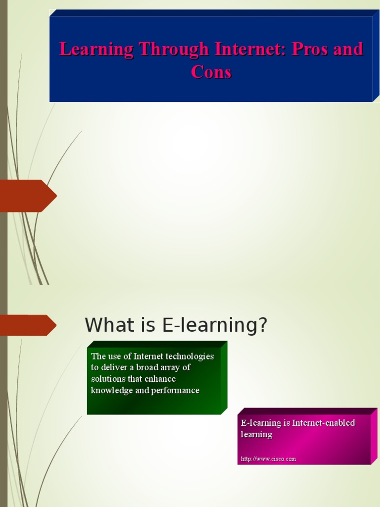 Learning Through Internet: Pros and Cons | PDF | Educational Technology ...