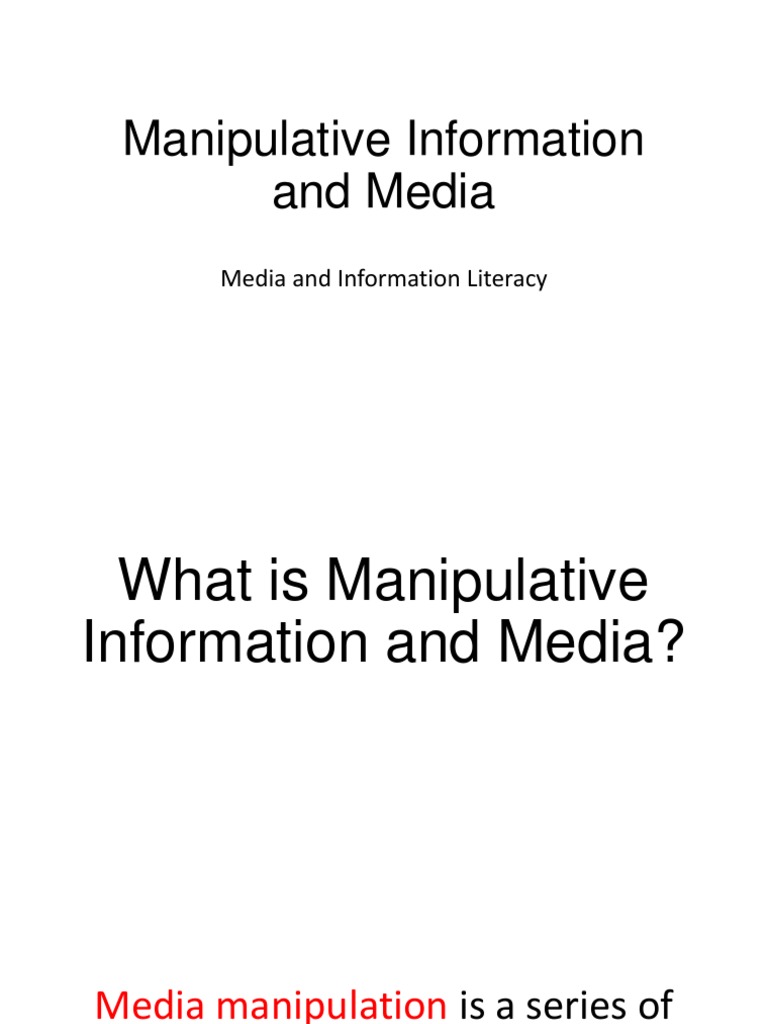 Manipulative Media | PDF | Teachers | Mass Media