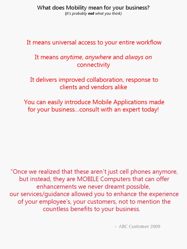 Strong Quotes From The World of Mobility | PDF | Business | Mobile Phones