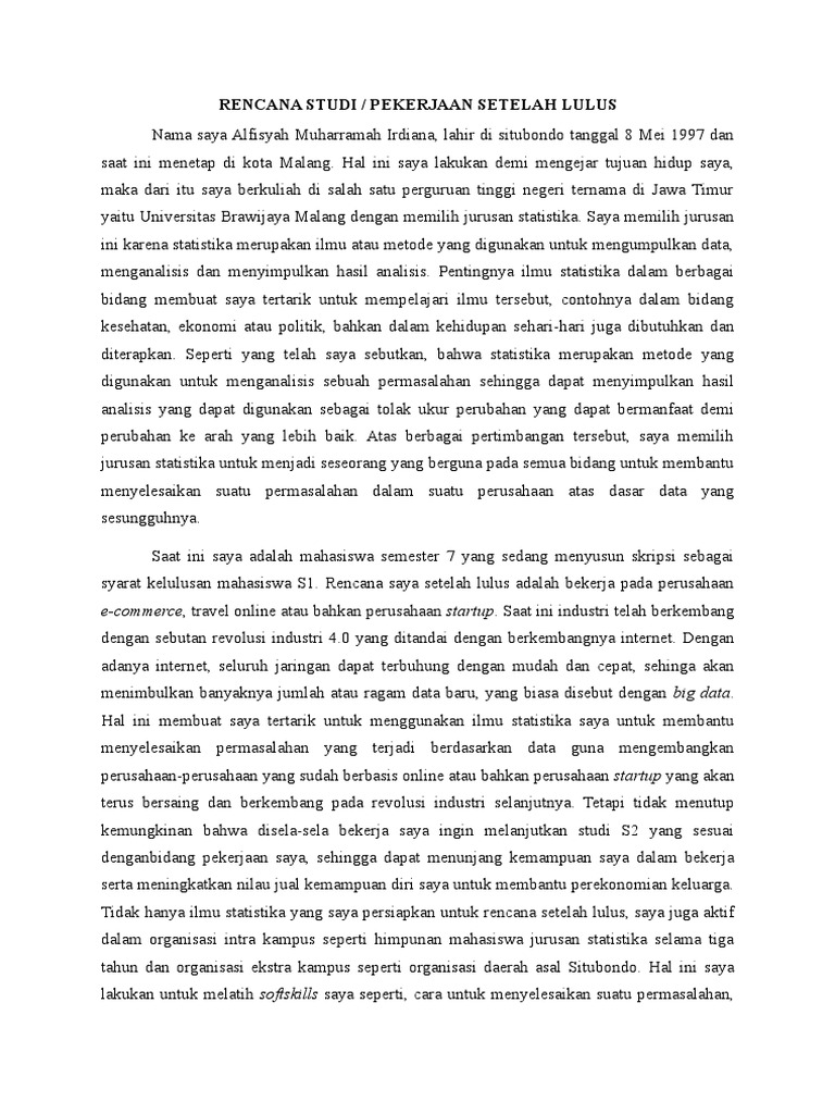 Esai Rencana Studi | PDF