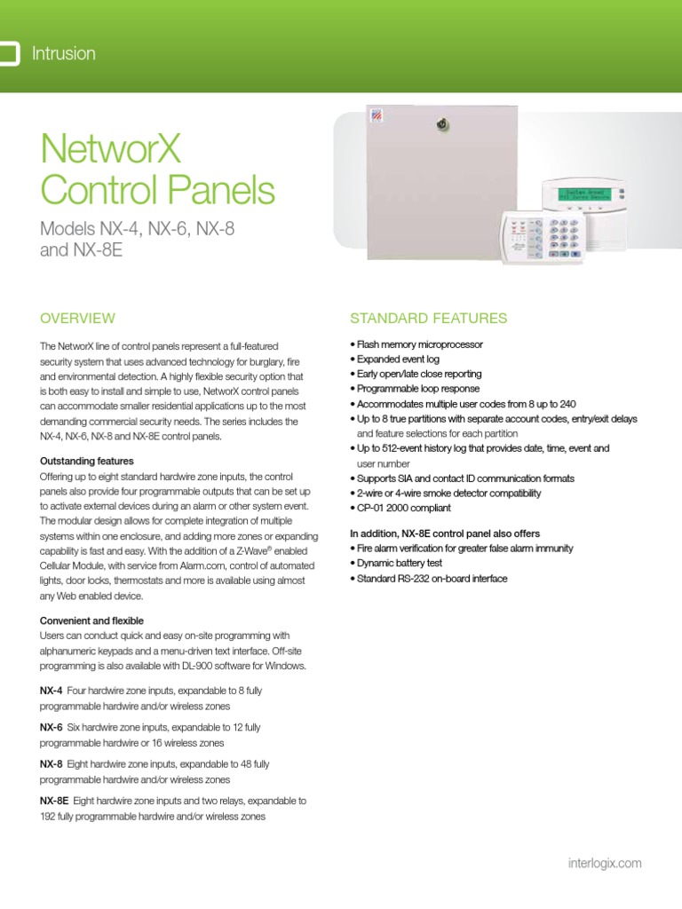 Networx Control Panels: Models Nx-4, Nx-6, Nx-8 and Nx-8E | PDF ...