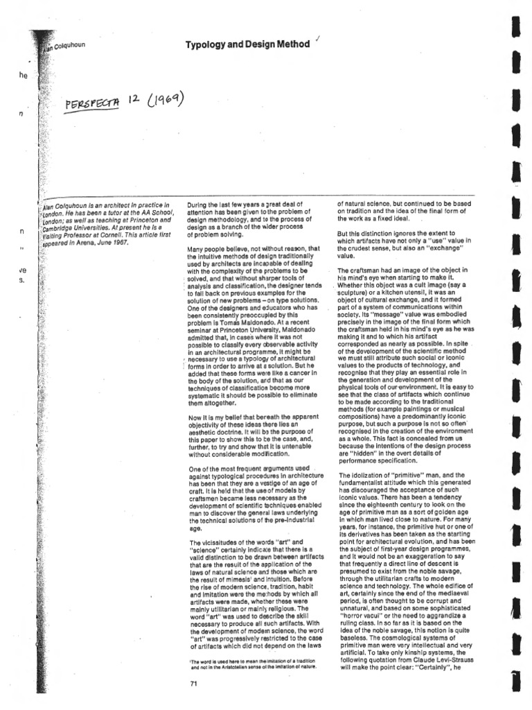 Typology and The Design Method - Colquhoun, Alan | PDF