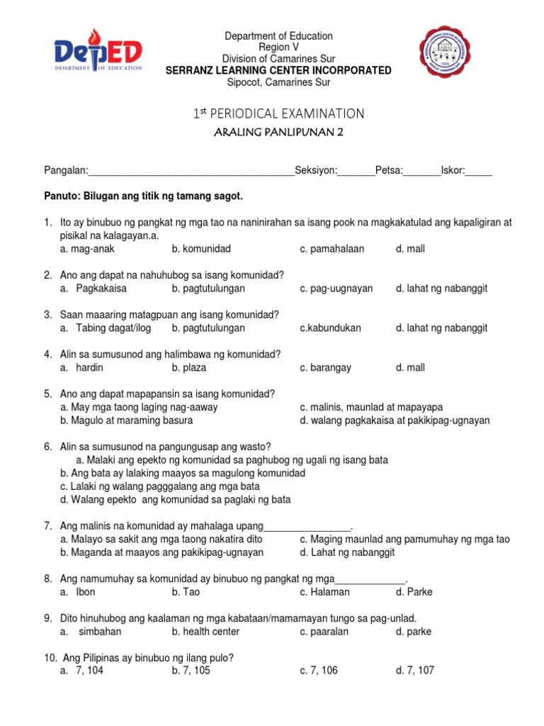 Grade 2 AP EXAM | PDF