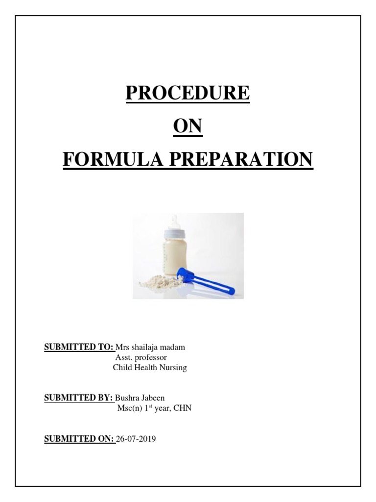 Formula Preparation | PDF | Infant Formula | Sterilization (Microbiology)