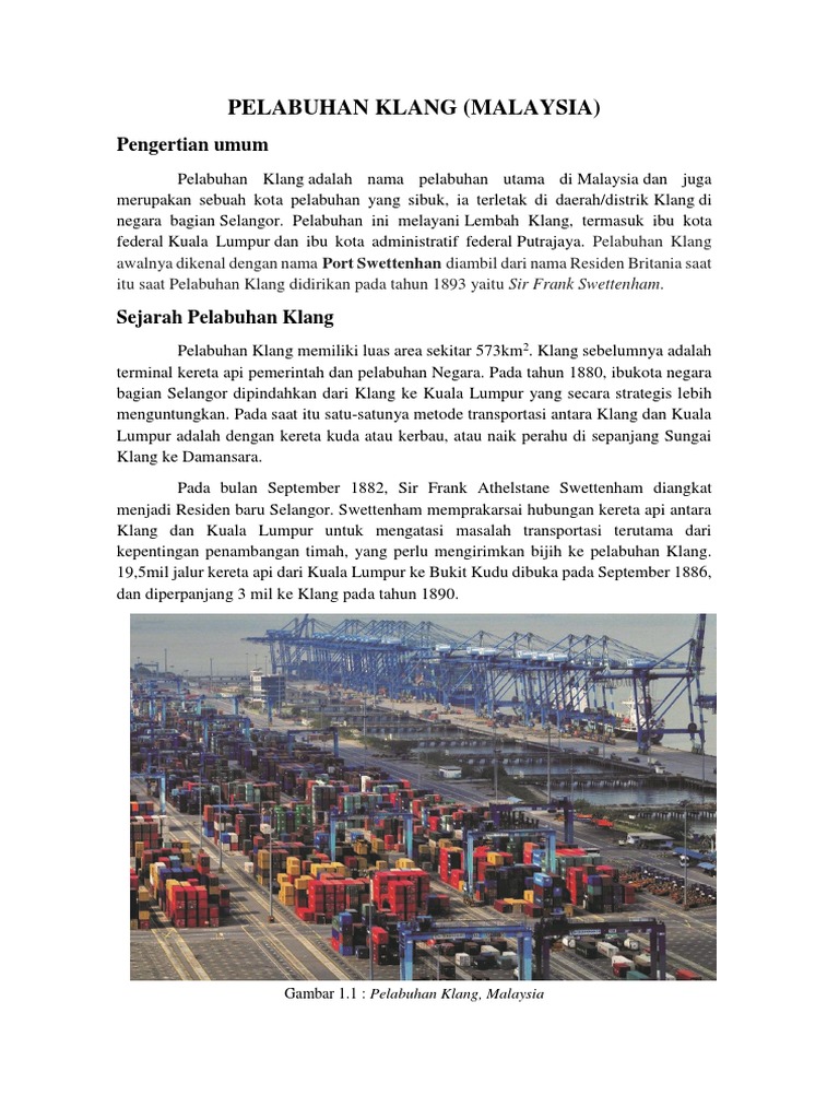 THE HISTORY AND DEVELOPMENT OF PORT KLANG, MALAYSIA | PDF
