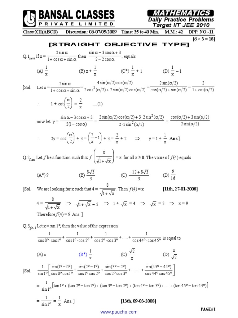 Mathematics: Daily Practice Problems | PDF | Circle | Mathematical Concepts