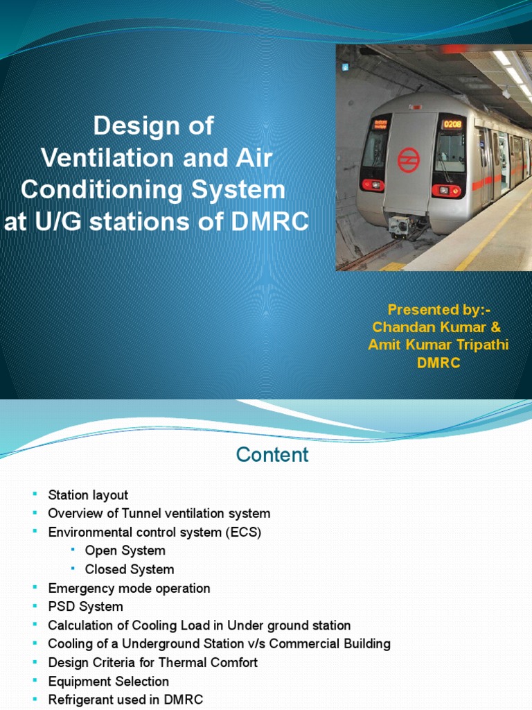 Design of Ventilation and Air Conditioning System at UG Stations of ...