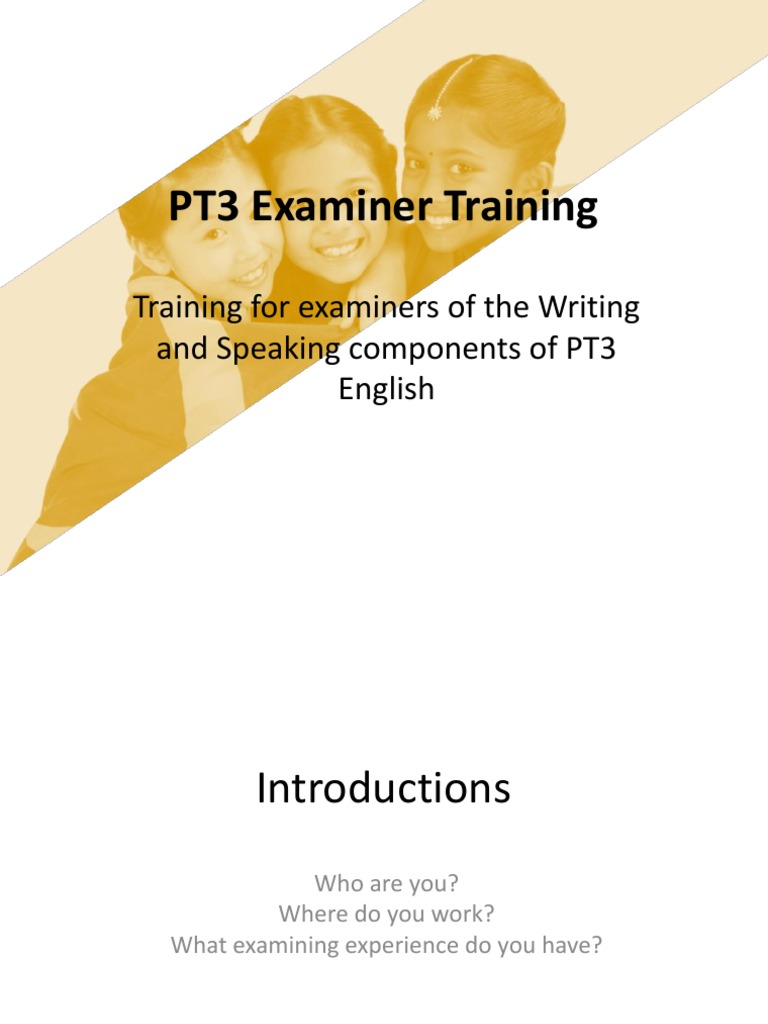 PT3 Examiner Training | PDF | Vocabulary | Test (Assessment)