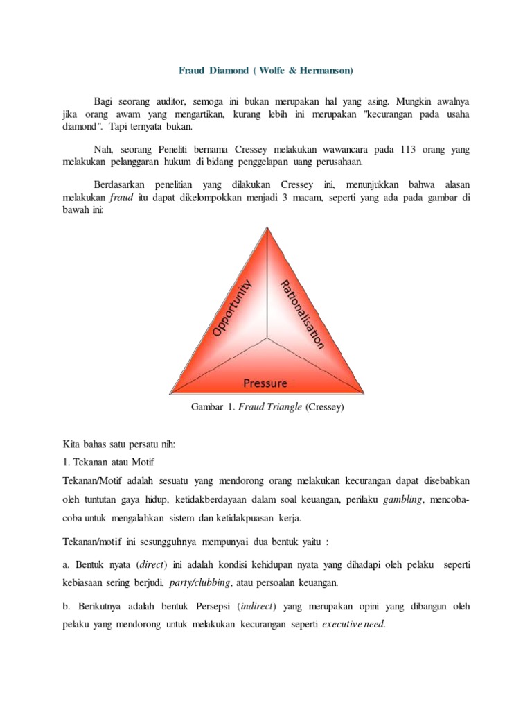 TEORI FRAUD DIAMOND DAN PENTAGON | PDF
