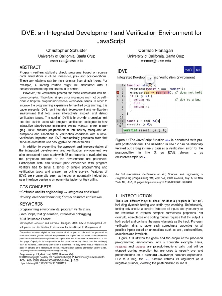 Idve: An Integrated Development and Verification Environment For ...