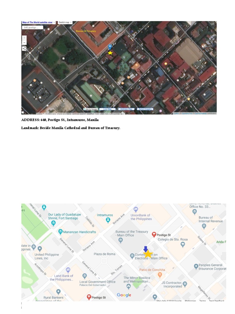 Bureau of Treasury, Postigo St. Address | PDF