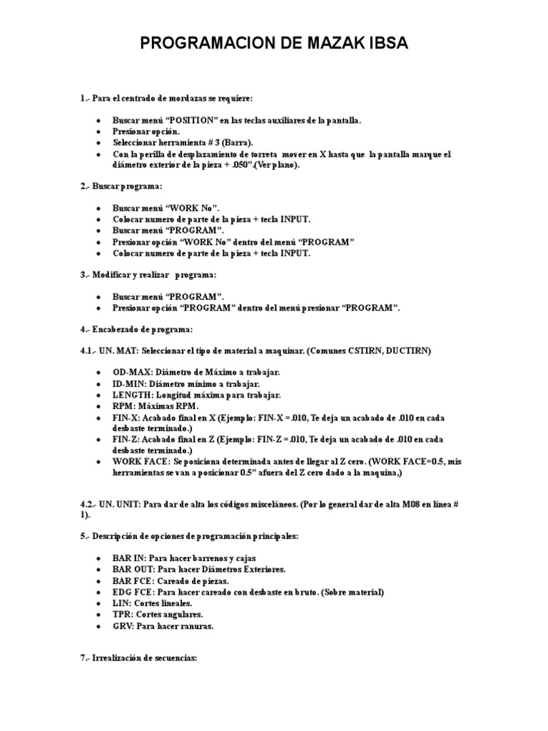 Programacion de Mazak | PDF