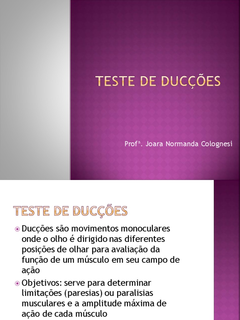 Teste de Ducções | PDF