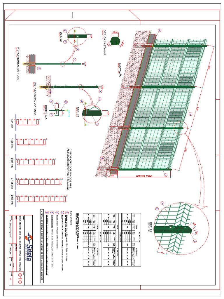 Gradil Horizon Com Viga Baldrame Fixado Com Concreto | PDF