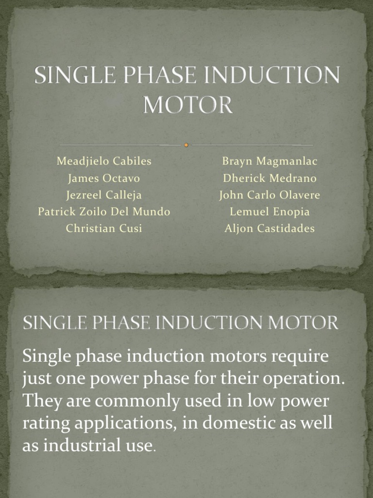 The Working Principles of Single Phase Induction Motors | PDF ...