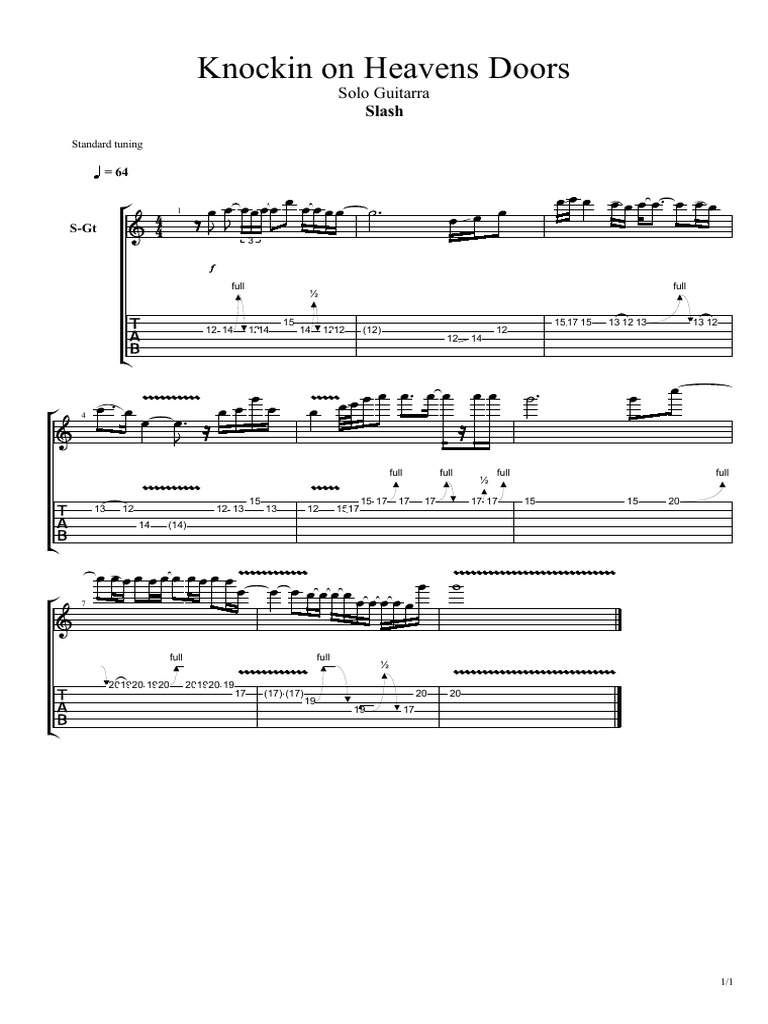 Knockin' on Heaven's Door: A Transcription and Analysis of Slash's ...