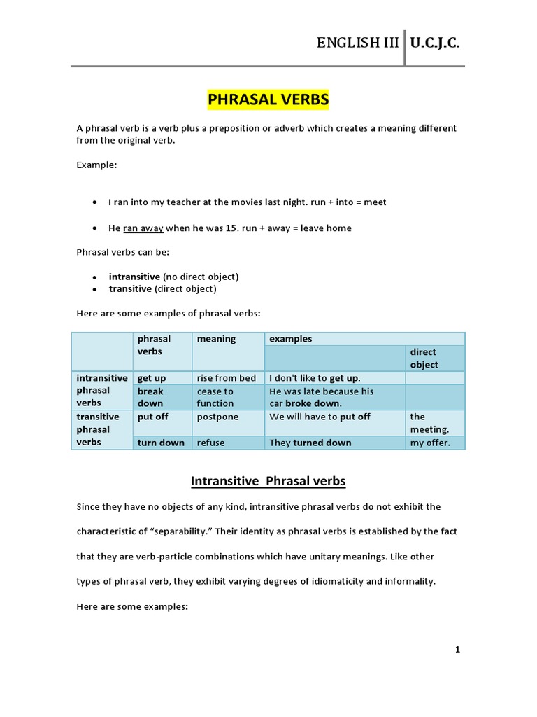 Session 4 Phrasal Verbs Theory and Class Exercises 1 | PDF | Verb | Object (Grammar)