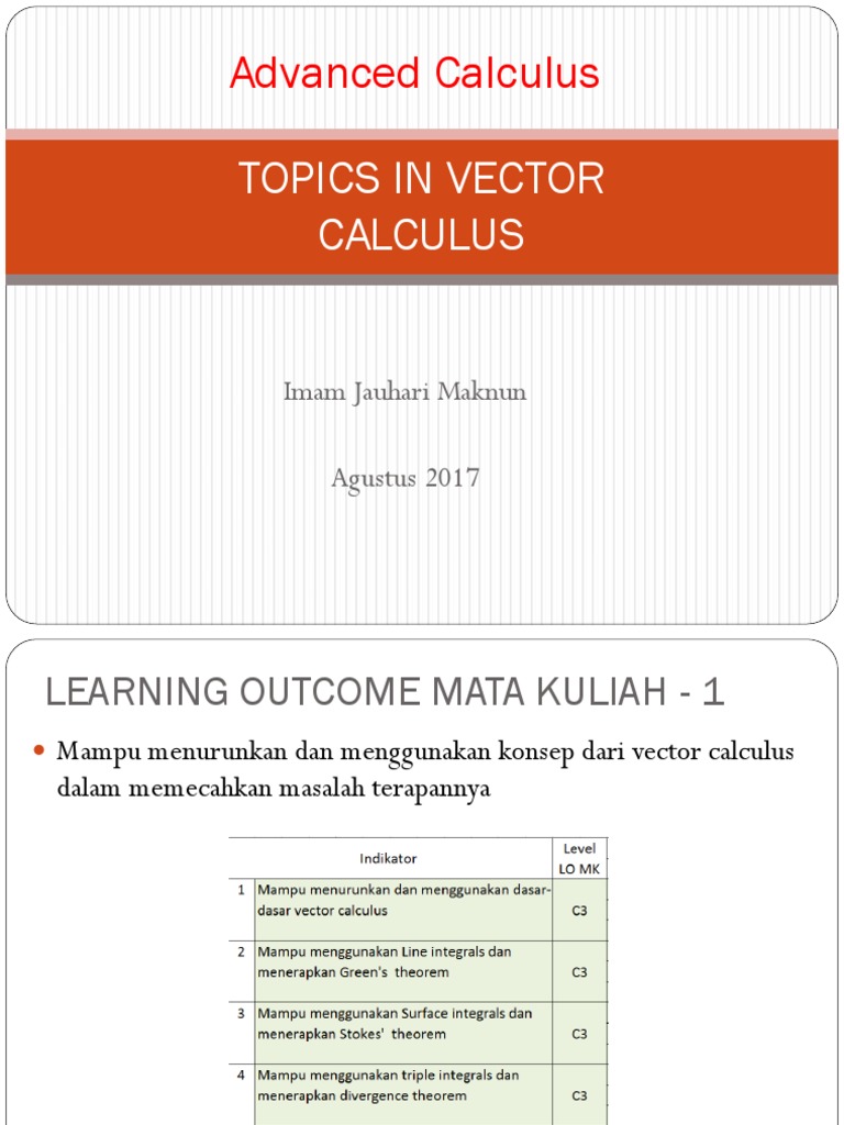 Advanced Calculus: Topics in Vector Calculus | PDF | Gradient | Divergence
