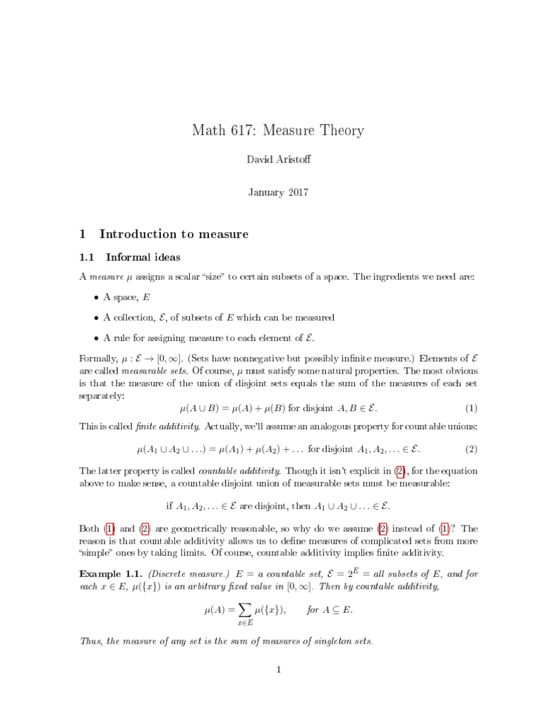 Measure Theory | PDF | Measure (Mathematics) | Probability Theory