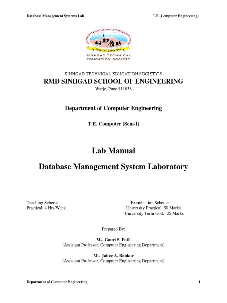 DBMSL Manual Final Version | PDF | Pl/Sql | Databases