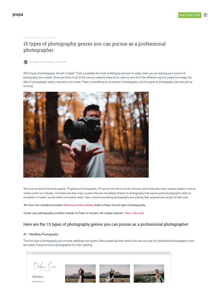 15 Types of Photography Genres You Can Pursue As A Professional ...