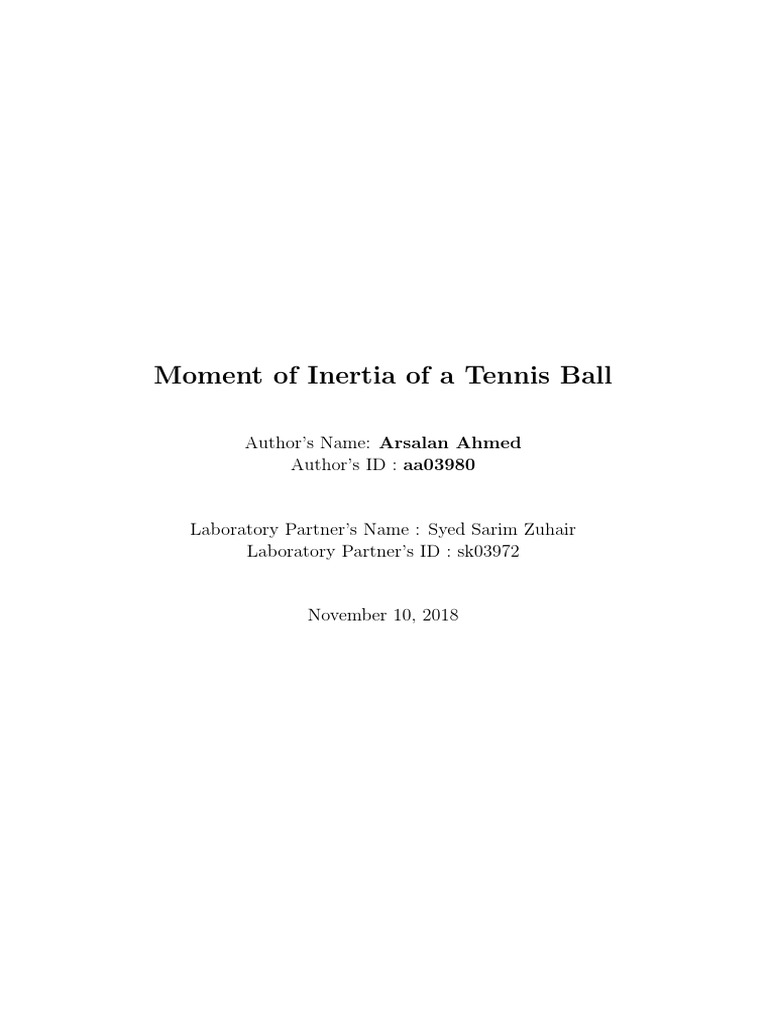 Moment of Inertia of A Ball | PDF | Rotation Around A Fixed Axis | Torque